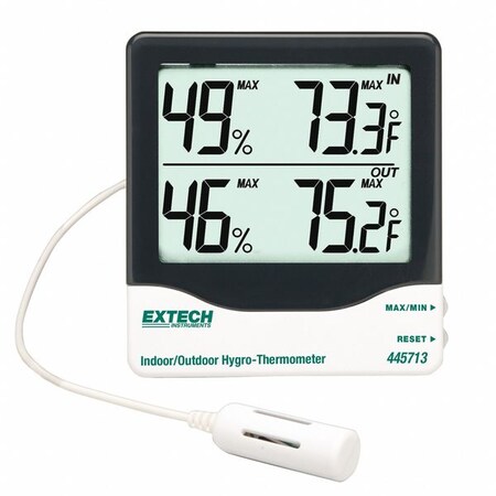 Extech In/Out Digital Hygrometer, 14 to 140 F 445713 | Zoro