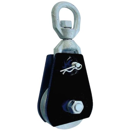 Zoro Select Snatch Block, Synthetic Rope, 3/4" Max Cable Size, 6000 lb ...