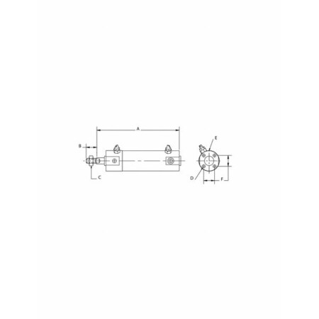 Speedaire Air Cylinder, 40 mm Bore, 18 in Stroke, Round Body Double ...