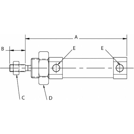 Speedaire Round Body Cylinder, 16 mm Bore, 25 mm Stroke, ISO Double Acting CD85F16-25-B | Zoro