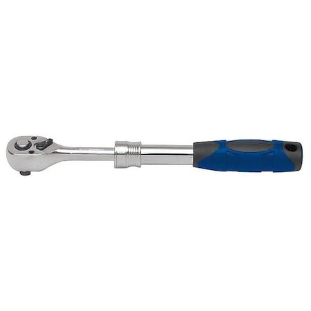 WESTWARD 1/4" Drive, 72 Teeth, Pear Hand Ratchet, 5-7", Chrome - 5TZF2
