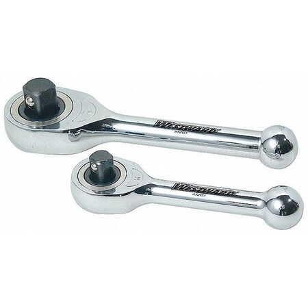 Westward 3/8", 1/4" Drive 12 Geared Teeth Pear Hand Ratchet Set, Chrome ...
