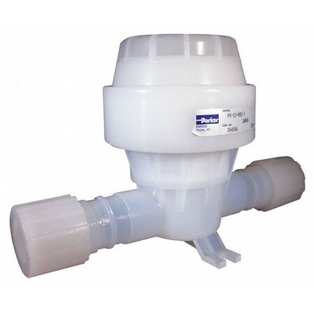 Parker Diaphragm Valve, 1 In., Flare, 15.7Cv, PFA PV-12-002 | Zoro