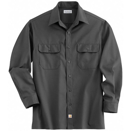 Carhartt Long Sleeve Shirt, Gray, Poly/Cott, L S224 DKG LRG REG | Zoro