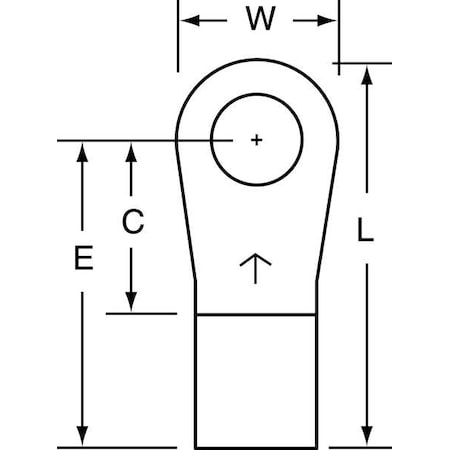 3M Ring Terminal, 1/4 in Stud Size, 6 AWG, 1,000 V, Bare Insulated ...