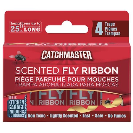 Catchmaster Scented Fly Ribbon Paper Trap, Indoor/Outdoor, 1-1/2 in W x ...