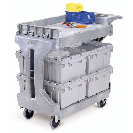 Akro-Mils High-Density Polyethylene Utility Cart with Flip-Gate Flush ...