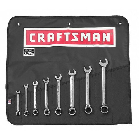 Craftsman Industrial Reversible Wrench Set, SAE, 12 pt., 8 PC 9-24621 ...