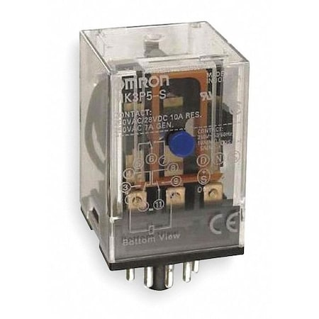 Omron General Purpose Relay, 12V DC Coil Volts, Octal, 11 Pin, 3PDT ...
