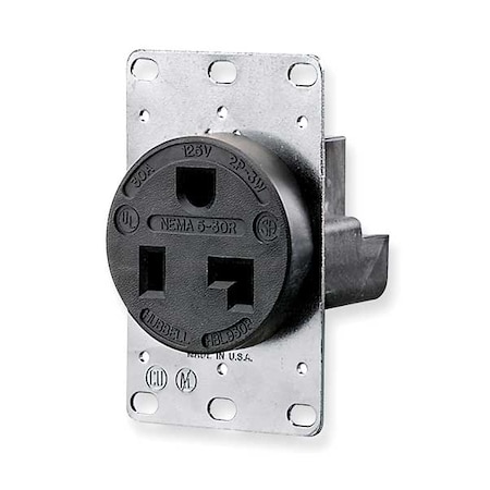 Leviton 30A Single Receptacle 125Vac 5-30R Bk 5371 | Zoro