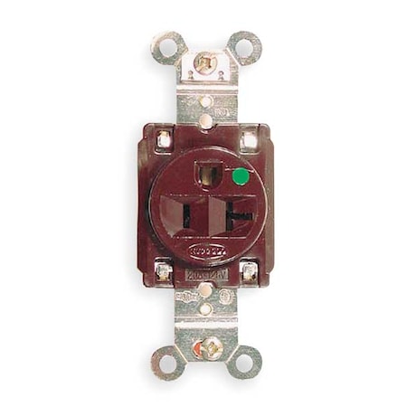 Hubbell HBL8310 20A Single Receptacle 125VAC 5-20R BN | Zoro.com