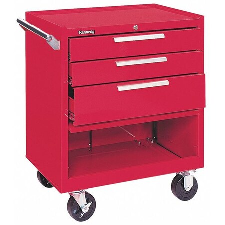 Kennedy Industrial, Heavy Duty Rolling Cabinet, 3 Drawer, Red, Steel ...