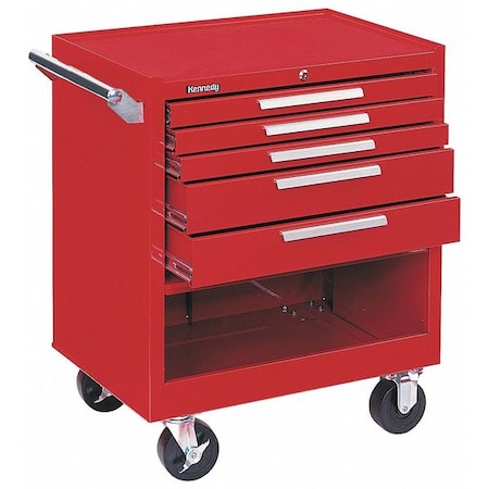 Kennedy Industrial, Heavy Duty Rolling Cabinet, 5 Drawer, Red, Steel ...