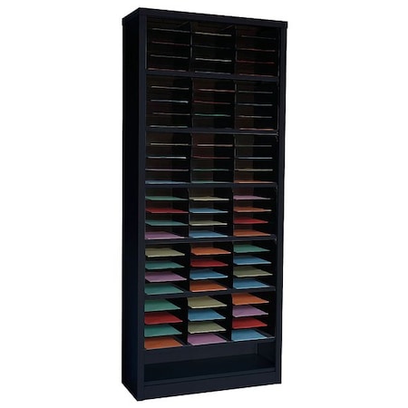 5CRY5 Vertical Literature Organizer 72 Compartments, Black | Zoro.com
