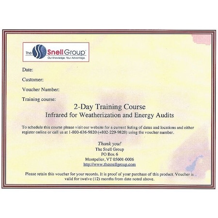 The Snell Group Thermography Training, Weatherization SNELL-2D-BLDG | Zoro