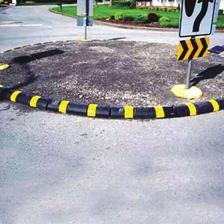 Rubberform Rubber Curb System, 6"x6"x36", w/Stripes RF-ERC36S | Zoro