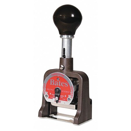 Bates Numbering Machine, 6 Wheel, Type A 9820311 | Zoro
