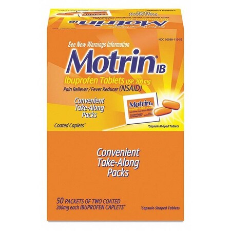 Motrin Ib Ibuprofen Tablets, Two-Pack, PK50 48152 | Zoro