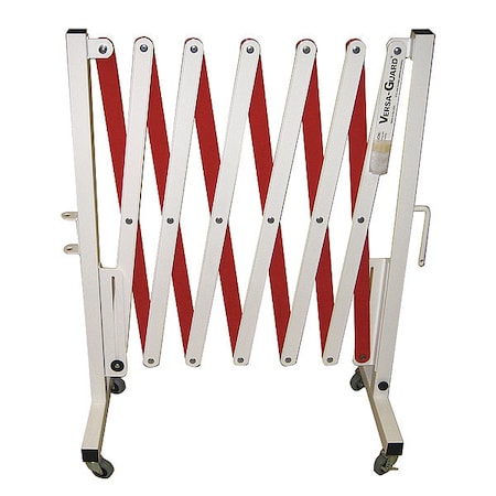 Versa-Guard Portable Expandable Safety Barricades, White/Red VG-4000-C ...