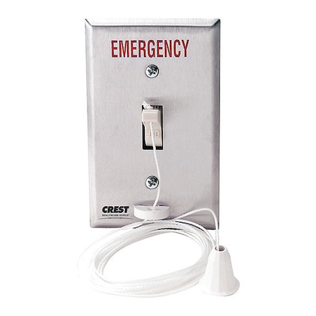 Crest Healthcare Pullcord Station, 12-120 V, 15A, 1-Gang 4303-FE | Zoro