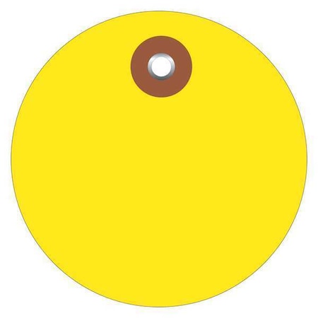Partners Brand Plastic Circle Tags, 3", Yellow, 100/Each G26073 | Zoro