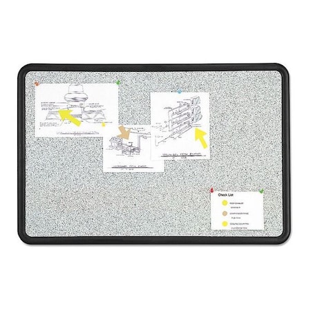Quartet Granite Gray Tack Board 36"x24", Black 699370 | Zoro