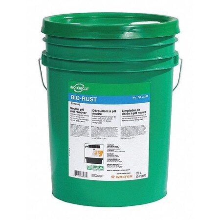 Walter Surface Technologies Bio-Rust Immersion Rust Remover, 20L 53G247 ...