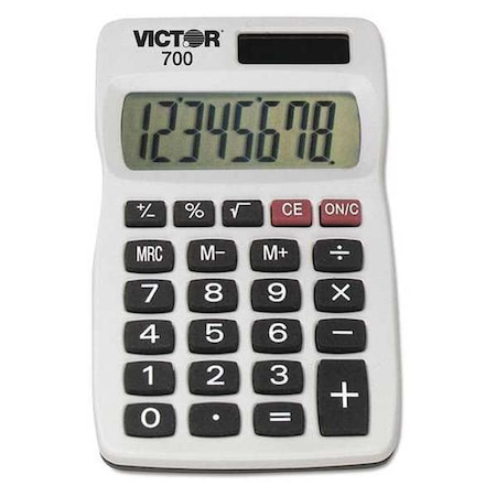 Victor Calculator, 8Digit Handheld, White 700 | Zoro
