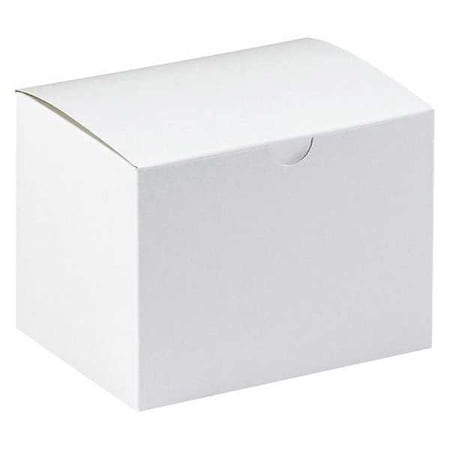 Partners Brand Gift Boxes, 6x4 1/2x4 1/2", White, 100PK, 6" Inside Lg ...