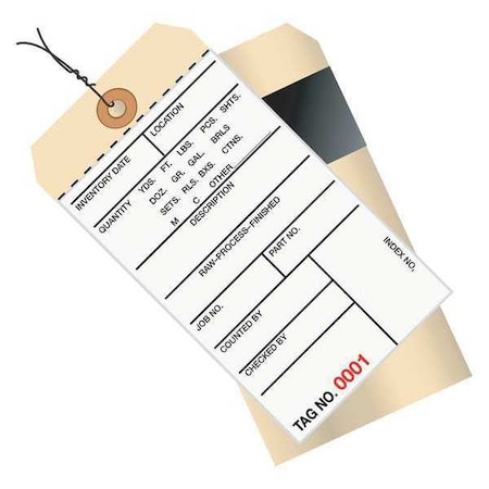 Partners Brand Inventory Tags, 2 Part Carbon Style #8, Pre-Wired, (2500 ...