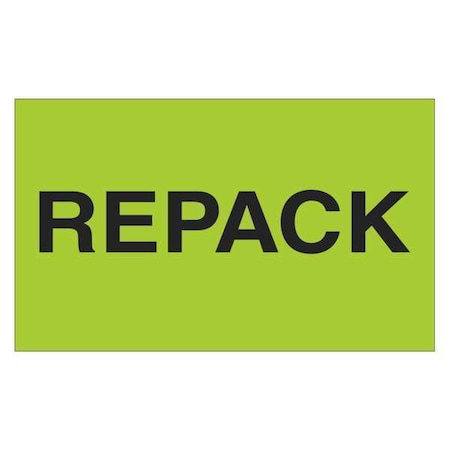 Tape Logic Tape Logic Labels, "Repack", 3" x 5", Fluorescent Green, 500 ...