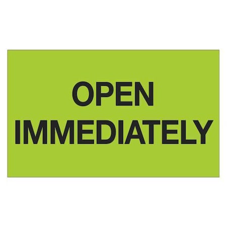 Tape Logic Tape Logic Labels, "Open Immediately", 3" x 5", Fluorescent ...