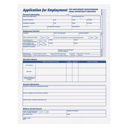 Tops Employee Application Form, PK25 3288 | Zoro