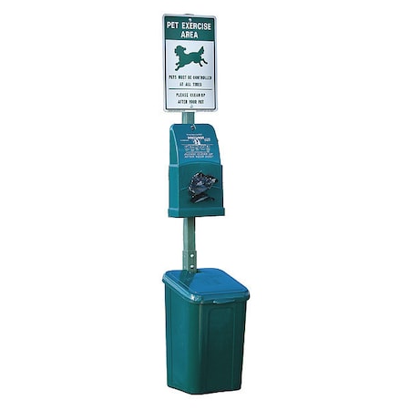 Dogipot 10 gal. Green Rectangular Polyethylene Pet Waste Container 1010 ...