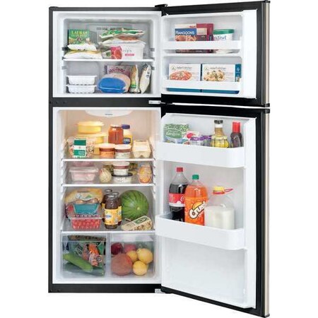 Frigidaire Refrigerator, Top Freezer, 10cu ft, Silver FFET1022UV | Zoro