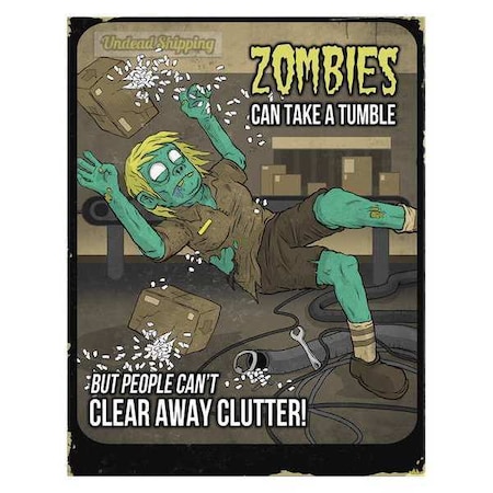 Mancomm Safety Poster, Zombie Tumble, Paper, 16 in W, 12 in H 31P-102 ...