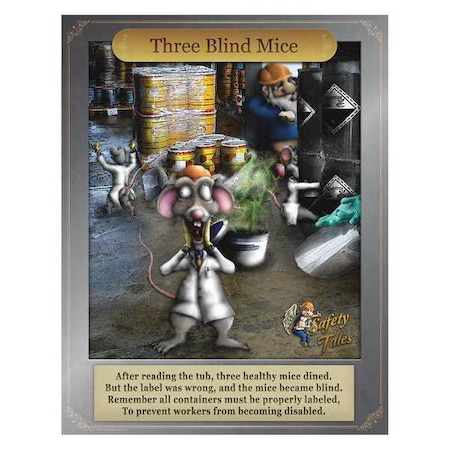 Mancomm Safety Poster, Three Blind Mice - Proper Labels, Paper, 16 in W ...