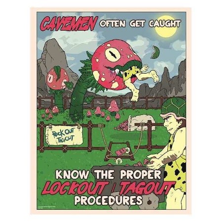 Mancomm Safety Poster, Caveman Tools, Paper, 27 in W, 21 in H 31P-619 ...