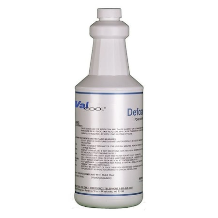 Valcool Coolant Additive, Clear, Bucket, 1 qt., PK12 DEFOAMER-P-12X1 | Zoro