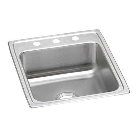Elkay Lustertone SS, 1 Bowl Top Mnt Sink, Drop-In Mount, MR2 Hole, 16" x 16", Lustrous Satin ...