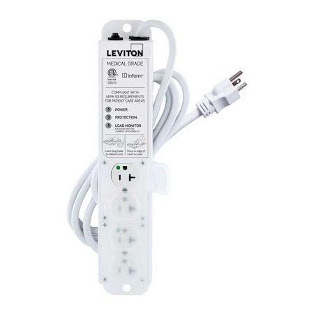 Leviton Outlet Strip, Surge, Rack Mounted, 4 5-20R, 5-20P, 7 ft., White ...