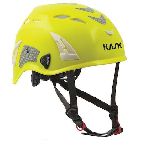 Kask Work/Rescue Helmet, ABS, 6pt. Ratchet, Yellow Fluo, Fits Hat Size ...