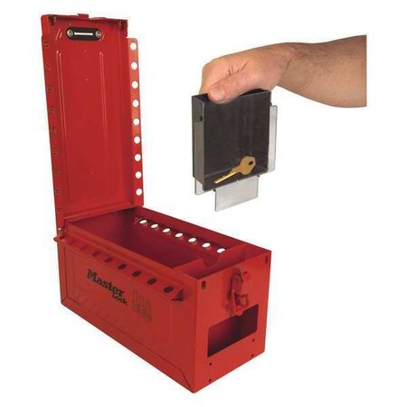 Master Lock Group Lockout Box, Red, 5-43/64" H S601 | Zoro