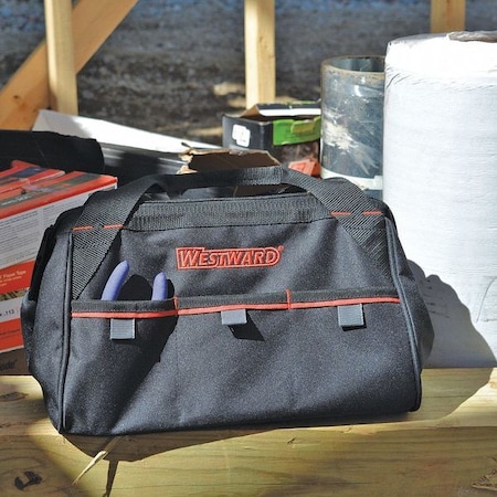 Westward WESTWARD Tool Bag, 3 Outside Pockets, Polyester, Black, 13" W ...