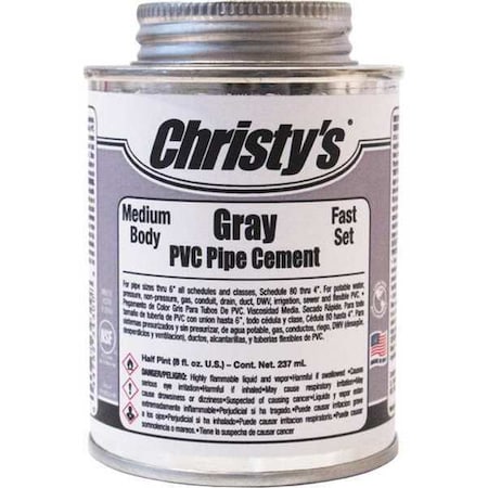 Christys Pipe Cement, Gray, 8 oz. RH-MGLV-HP-24 | Zoro