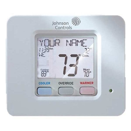 Johnson Controls Digital Thermostat, 7 Programs, 4 H, 2 C, Wall Mount ...