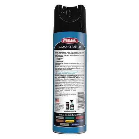 Weiman Liquid Glass Cleaner, 19 oz., Blue, Unscented, Aerosol Can 10 | Zoro