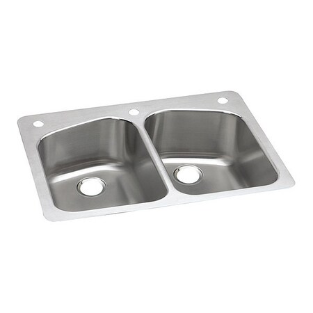 Elkay Sink, 1 Hole, Premium Highlighted Satin Finish DPXSR233221 | Zoro