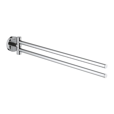 Grohe Towel Bar, Double, Essentials, Chrome 40371001 | Zoro
