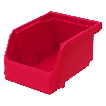 Zoro Select Hang & Stack Storage Bin, Plastic, Red, 3 in H, 4 1/8 in W ...